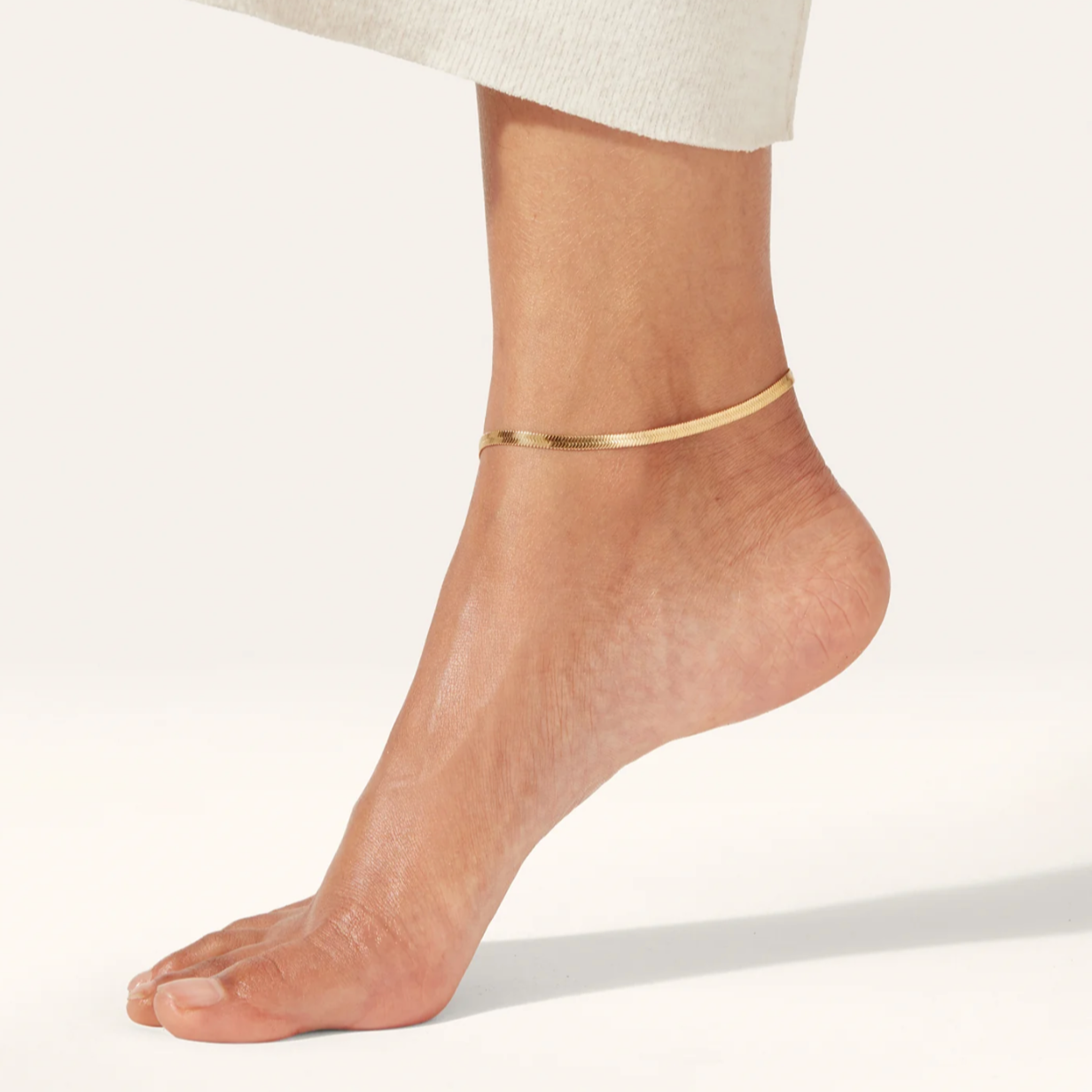 Flat Snake Chain Anklet – Handmade Joy